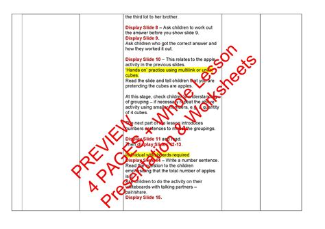 Division Grouping Powerpoint Presentation Lesson Plan And