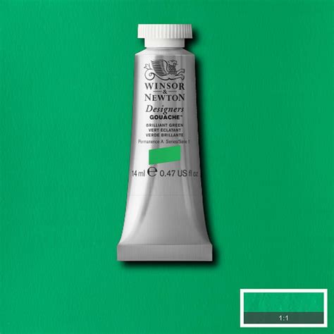 Winsor Newton Designers Gouache Colour 14ml S1 Brilliant Green