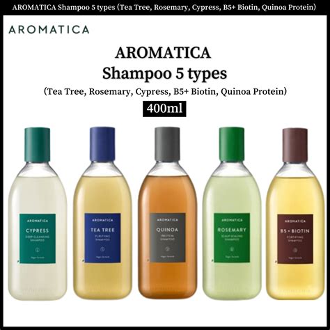 AROMATICA Shampoo 5types 400ml Tea Tree Purifying/Rosemary Scalp ...