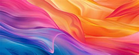 A Beautiful Rainbow Gradient Wave Pattern With Soft Flowing Curves And A Smooth Blend Of Colors