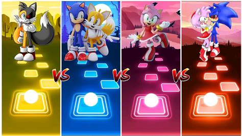 Tails Exe Vs Sonic Tails Vs Amy Vs Amy Sonic Exe Tiles Hop Edm Rush