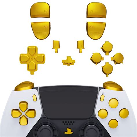 Chrome Gold Full Set Button Kits Compatible With Ps5 Edge Controller
