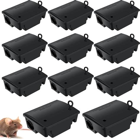 Amazon.com : Qualirey 12 Packs Rat Bait Station Box Outdoor Rodent Rat ...