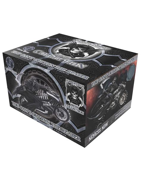Grim Reaper Biker Auf Motorrad Figur 225cm Gothic Deko Horror