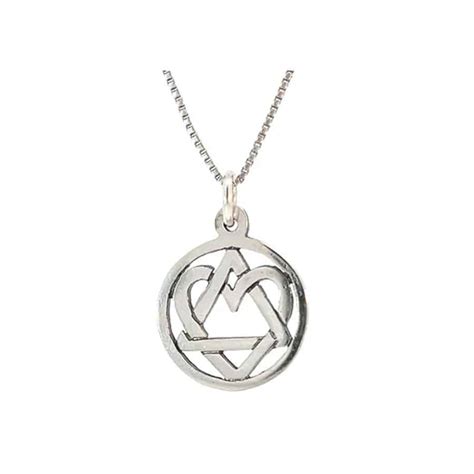 Sterling Silver Aa Circletriangle Heart Love And Service Necklace
