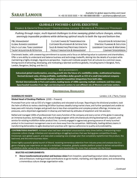 C Suite Resume Templates 4 Templates Example Templates Example