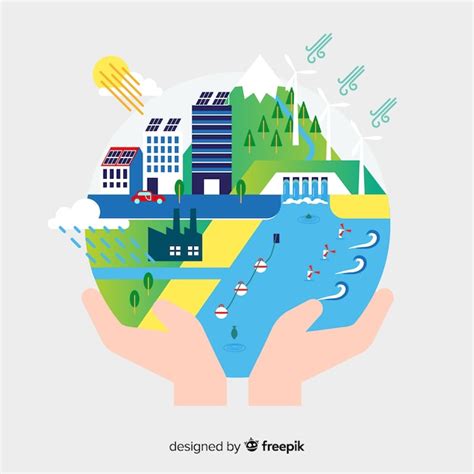 생태학 개념 배경 평면 디자인 무료 벡터