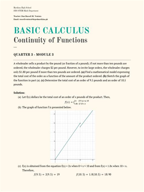 Basic Calculus Module 3 Pdf Interval Mathematics Function