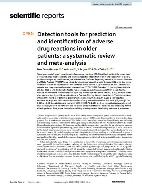 Pdf Detection Tools For Prediction And Identification Of Adverse Drug