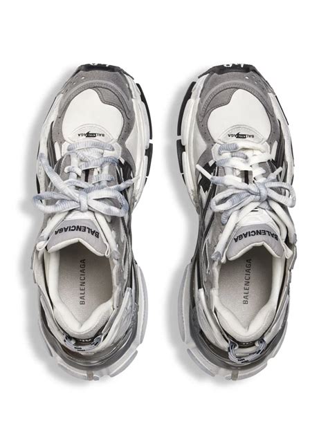 Balenciaga Runner Panelled Design Sneakers Grey Farfetch