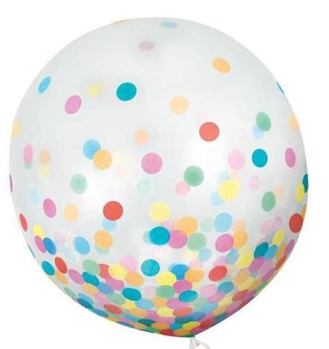 Clear Giant 24 Balloon With Rainbow Confetti And Dots Tassel Michaels