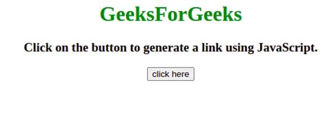 How To Create A Link In JavaScript GeeksforGeeks