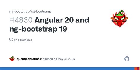 Angular 20 And Ng Bootstrap 19 · Issue 4830 · Ng Bootstrapng
