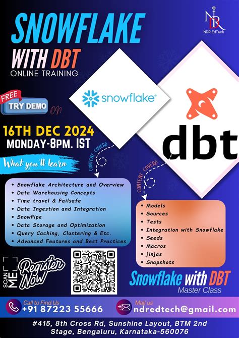 Snowflake Engineers And Developers Snowflake With Dbt Master Online Class 8722355666