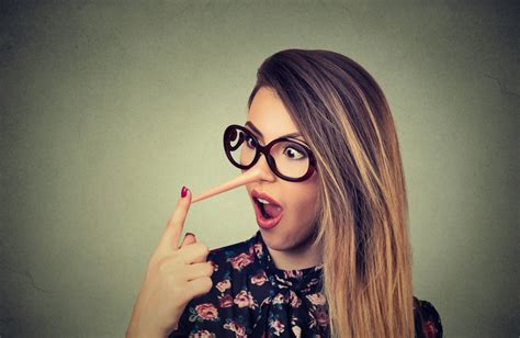 Woman With Long Nose Liar Concept Review Of Optometric Business