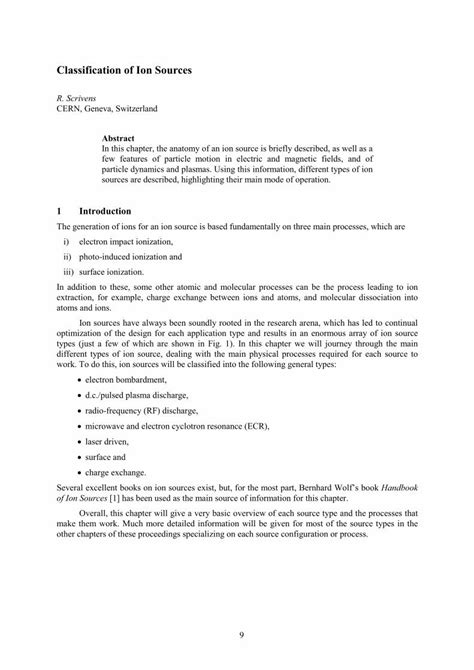 Pdf Classification Of Ion Sources Cern · Classification Of Ion