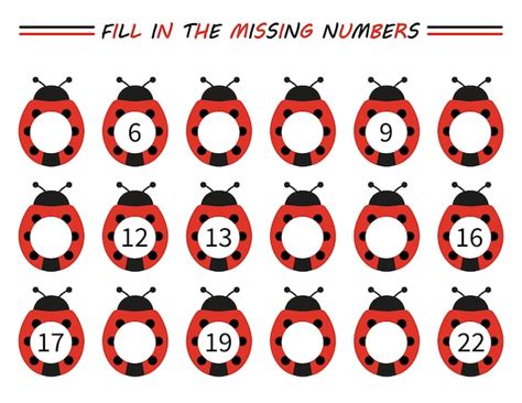 premium vector fill in the missing numbers worksheet math activity