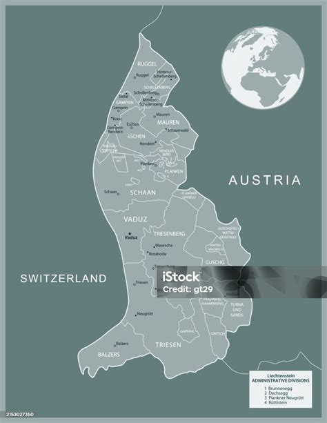 リヒテンシュタイン 行政区画の国と詳細な地図ベクトル図 アイコンのベクターアート素材や画像を多数ご用意 アイコン イラストレーション