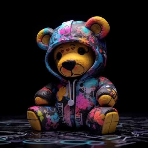 Premium Ai Image Artist Hacker Teddy Bear