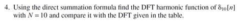 Solved 4 Using The Direct Summation Formula Find The Dft