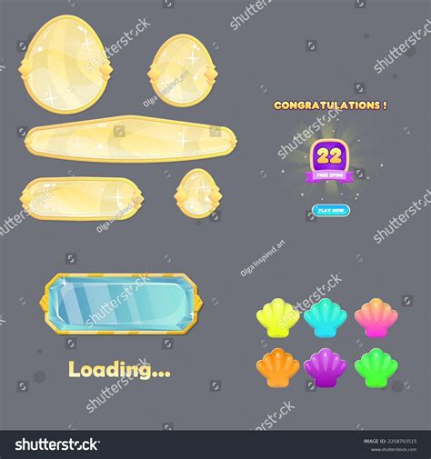 Game Rpg Ui Set Different Buttons Stock Vector Royalty Free 2258703515 Shutterstock