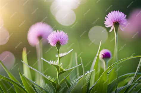Premium Ai Image Purple Flowers In The Sunlight