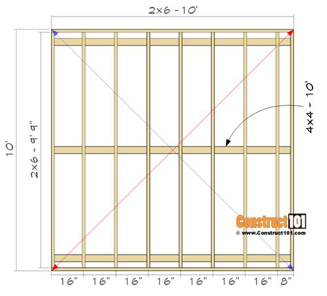 10x10 Lean To Shed Plans Construct101 Shed Plans Lean To Shed