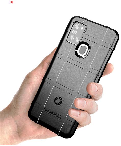 Samsung Galaxy A21s Hoesje Shock Proof Rugged Shield Zwart GSMpunt Nl