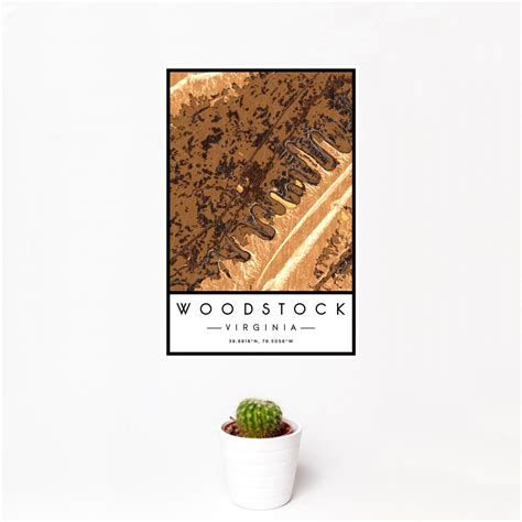 Woodstock Virginia Map Print In Ember — Jace Maps