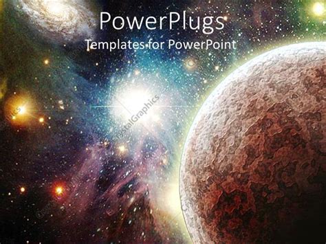 Powerpoint Template View Of The Universe With Planets Stars And