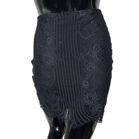 For Love And Lemons Black Lace Short Skirt Haute Curators