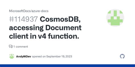 Cosmosdb Accessing Document Client In V4 Function · Issue 114937