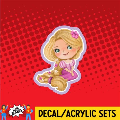 Long Haired Princess Decal And Acrylic Shape Da01257 Bam Blanks