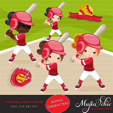 Softball Clipart Girl In Red Mujka Cliparts