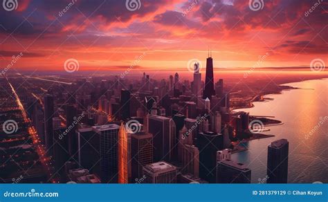 Showcase The Cutting Edge Architecture Of A Futuristic Skyline Stock