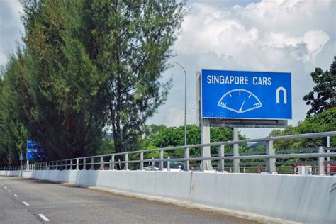 The Tuas Checkpoint Border Road Crossing Between Singapore And Johor