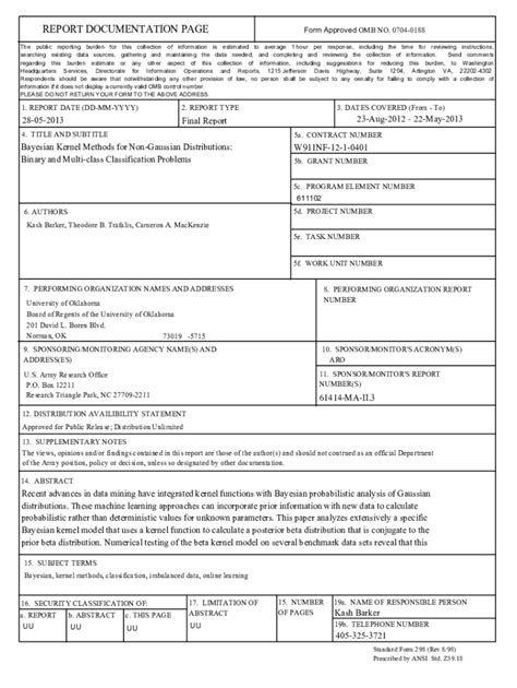 fillable online fillable online report documentation page form fax