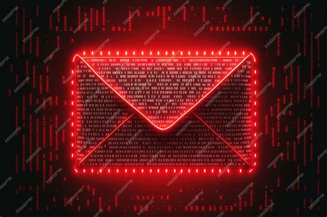 premium photo email envelope on red binary code background phishing