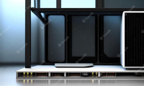 Premium Photo Computer On The Table Usb Cables Technology Image