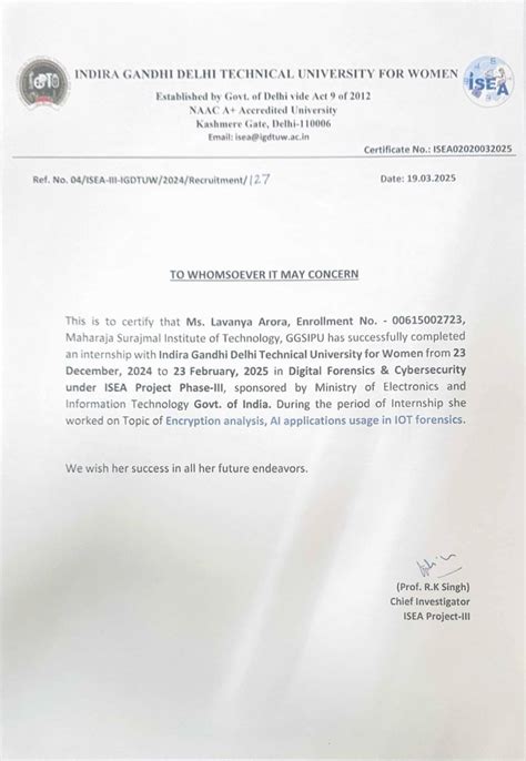 Cybersecurity Digitalforensics Isea Igdtuw Aiforensics… Lavanya Arora 33 Comments