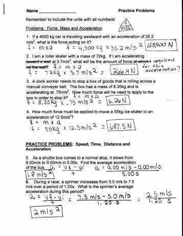 50 Determining Speed Velocity Worksheet Answers