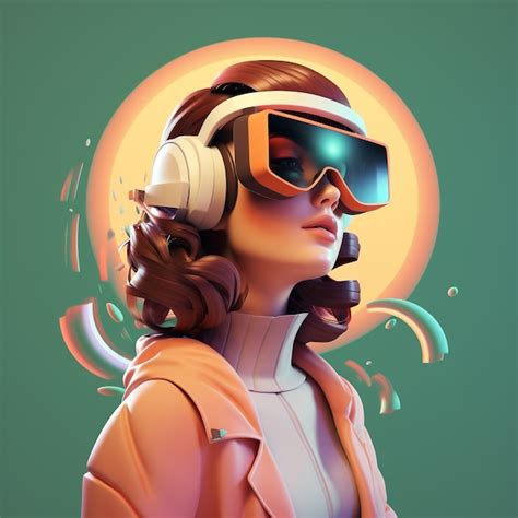 Free Photo 3d Rendering Of Woman With Vr Glasses