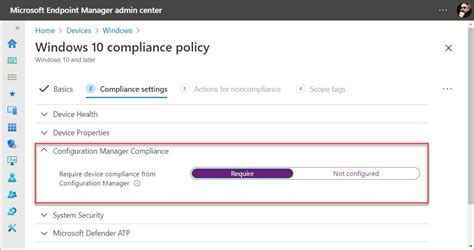 Compliance Policy Require Device Compliance From Configuration Manager R Intune
