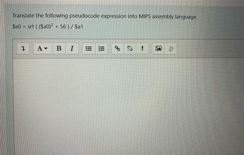 Solved Translate The Following Pseudocode Expression Into