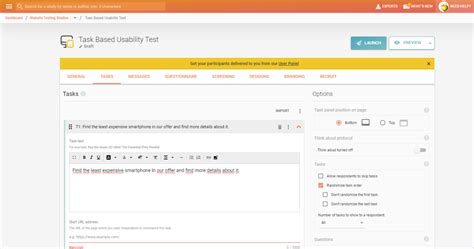 Task Based Usability Testing Example Task Scenario Uxtweak