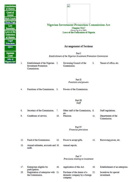 Nipcact Nigerian Investment Promotion Commission