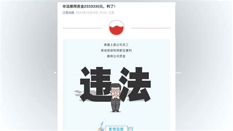 员工非法挪用公司资金2333330元，获刑一年二个月凤凰网视频凤凰网