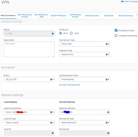 Utm 9 In Aws To Xg85 On Prem Ipsec S2s Vpn Issues Vpn Site To Site And Remote Access Utm