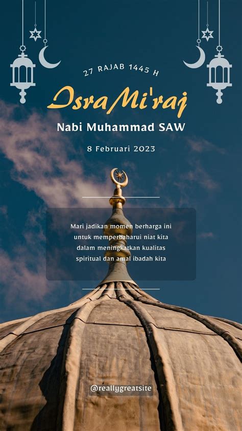 Template Peringatan Hari Isra Mi Raj Nabi Muhammad SAW Isra Mi Raj Day Celebration Template