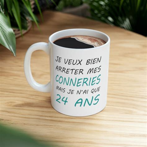 Mug Anniversaire 24 Ans Idée Cadeau Anniversaire Homme Ou Femme